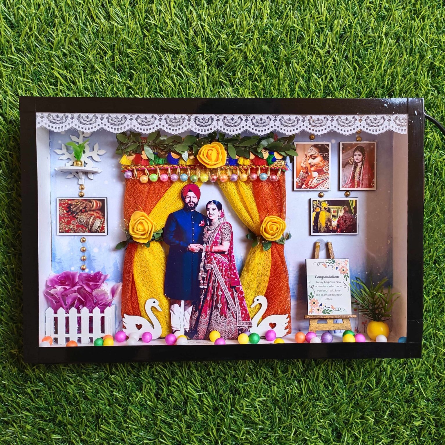 Miniature Frame With Lights - Customised Wdding Photo Frame 3d - Craft ...
