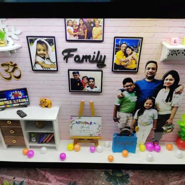 Miniature Box With Lights - Shadow Box Family Photo Frame Customised ...