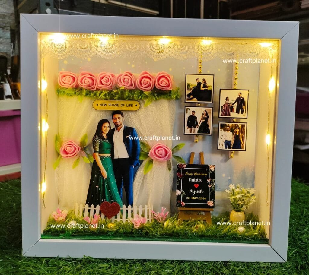 3D Miniature Photo Frame With Light - Customised Anniversary / Wedding ...