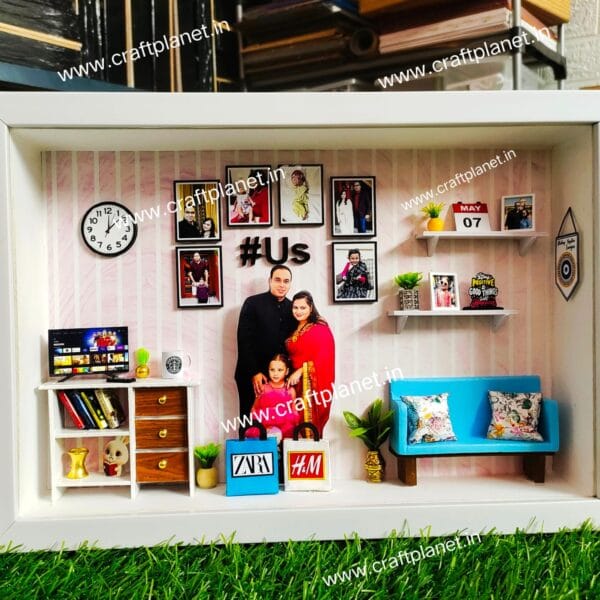 Miniature Frame With Led Lights - 3d Customised Living Room Photo Frame ...